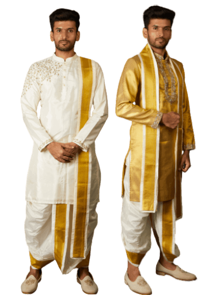 Designer Pattu Pancha For Grooms | 6E Design